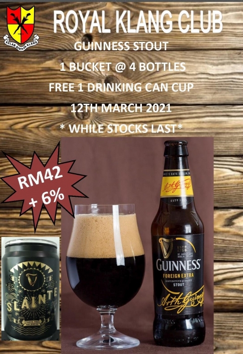 GUINNESS STOUT 1 BUCKET @ 4 BOTTLES FREE 1 DRINKING CAN CUP – Royal ...